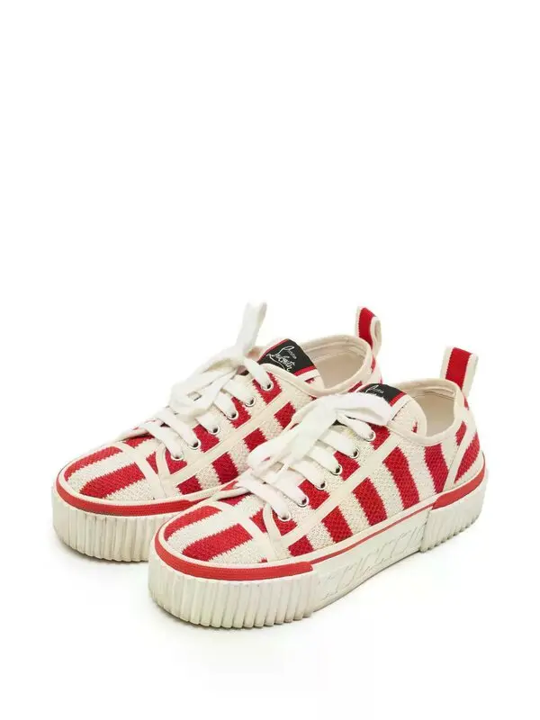 CHRISTIAN LOUBOUTIN Super Pedro Striped Platform Sneakers