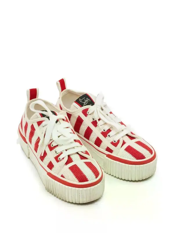 CHRISTIAN LOUBOUTIN Super Pedro Striped Platform Sneakers