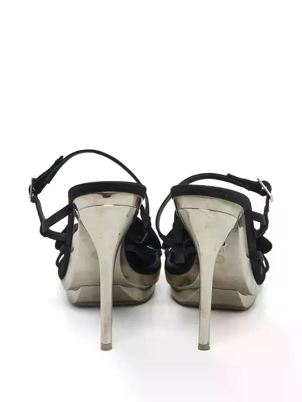 Versace Embellished Slingback Stiletto Sandals
