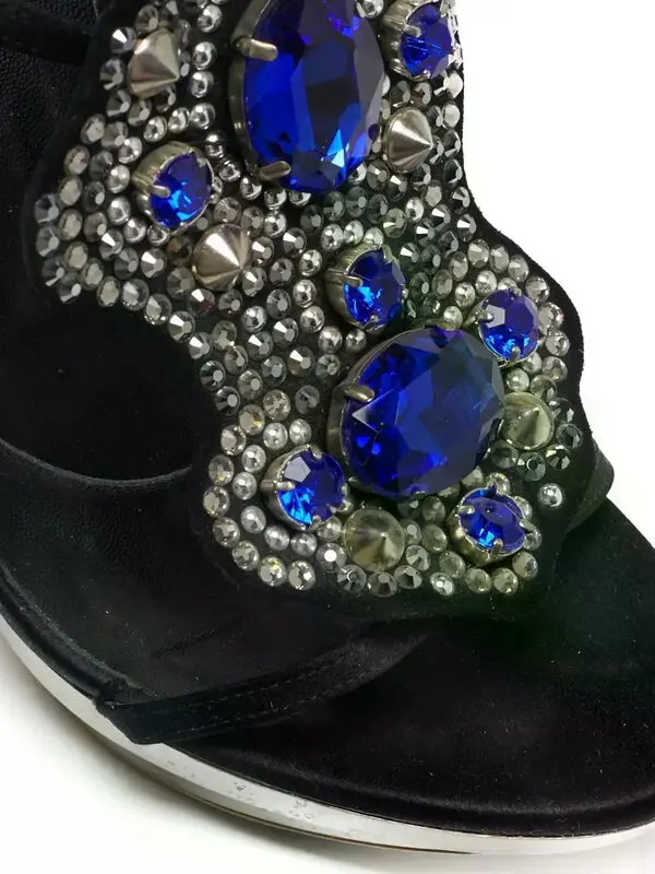 Versace Embellished Slingback Stiletto Sandals