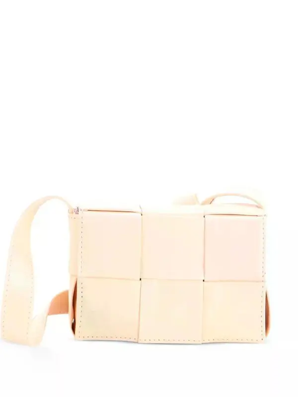 Bottega Veneta Cassette Maxi Intrecciato Leather Candy Crossbody Bag - Neutrals