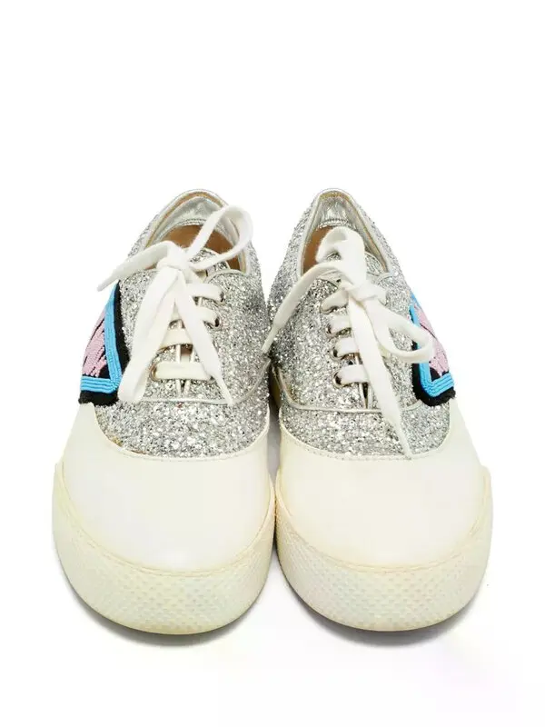 Miu Miu Patch Glitter Sneakers
