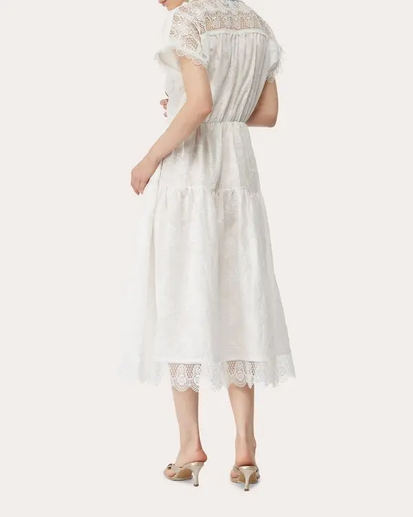 Waimari Aura Lace Midi Shirt Dress