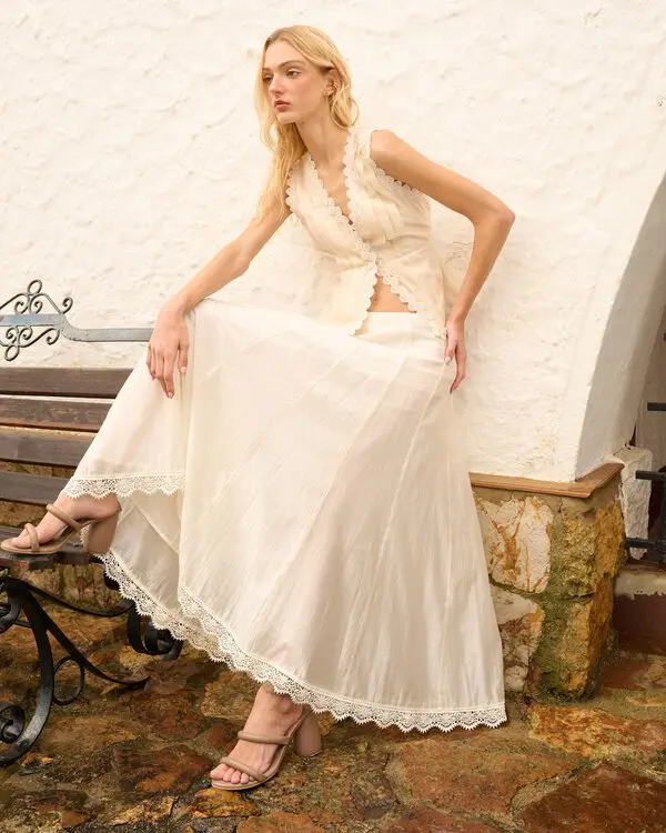 Waimari Zaphyr Cotton A-line Midi Skirt