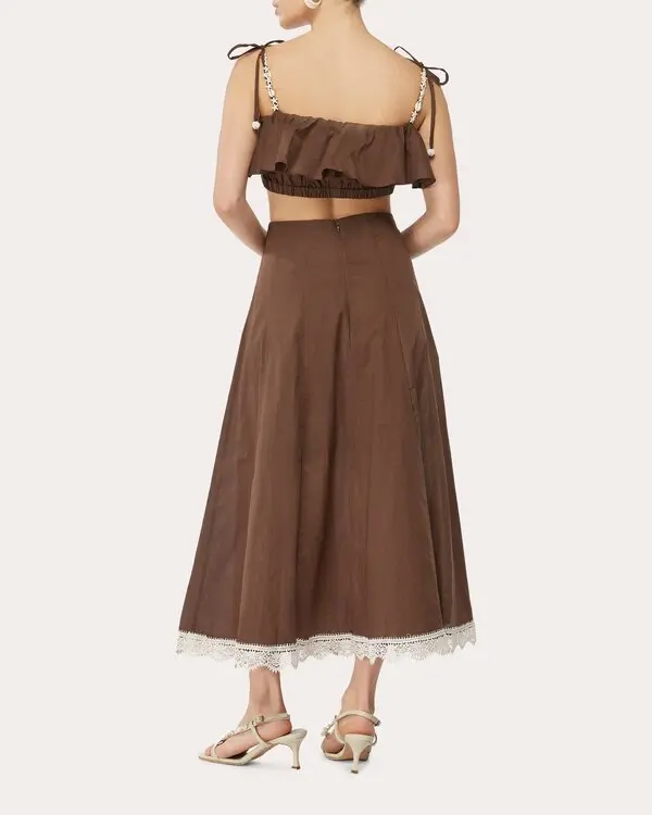 Waimari Zaphyr Cotton A-line Midi Skirt