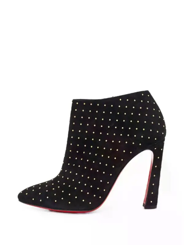 CHRISTIAN LOUBOUTIN Eleonor Plume Studded Ankle Boots - Black