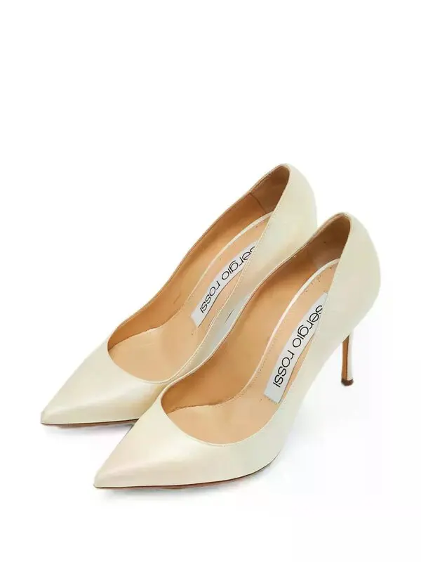 SERGIO ROSSI Beige Satin Pumps