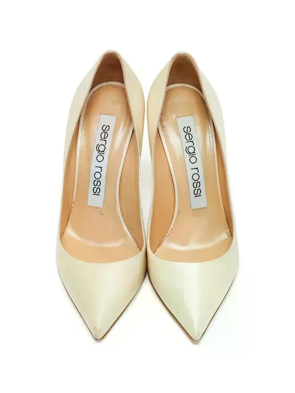 SERGIO ROSSI Beige Satin Pumps