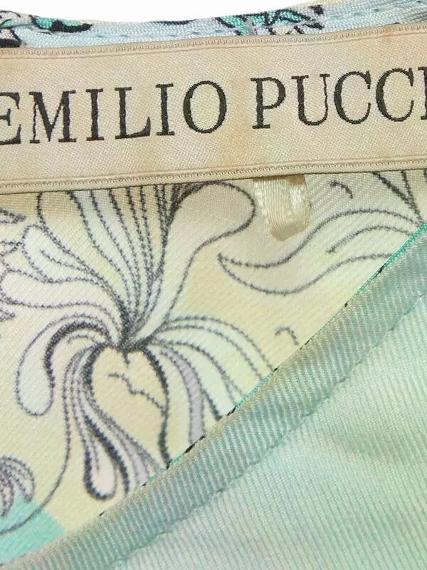 Emilio Pucci Printed Lace-trim Silk Dress