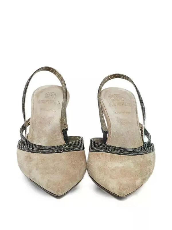 Brunello Cucinelli Embellished Slingback Pumps