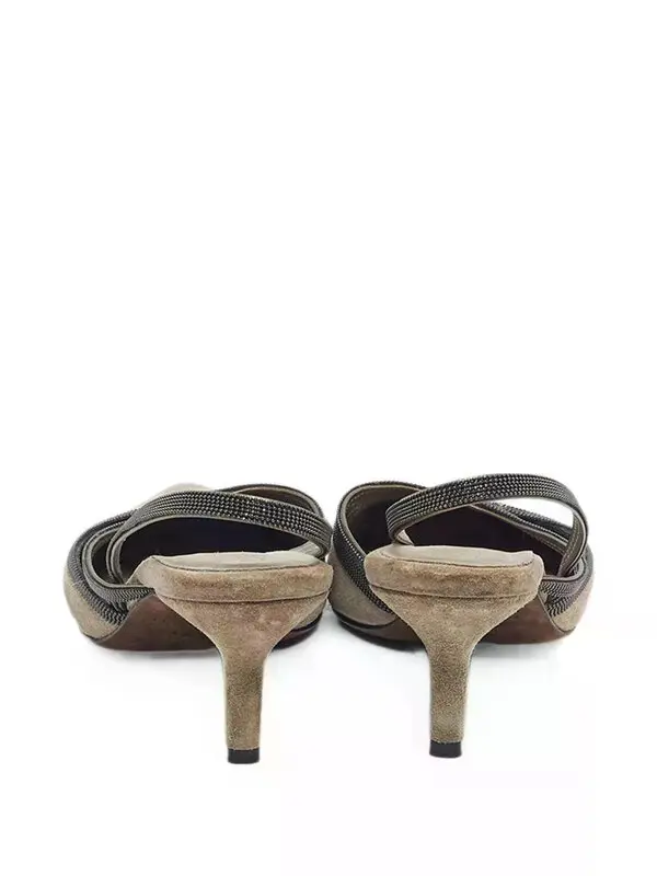 Brunello Cucinelli Embellished Slingback Pumps