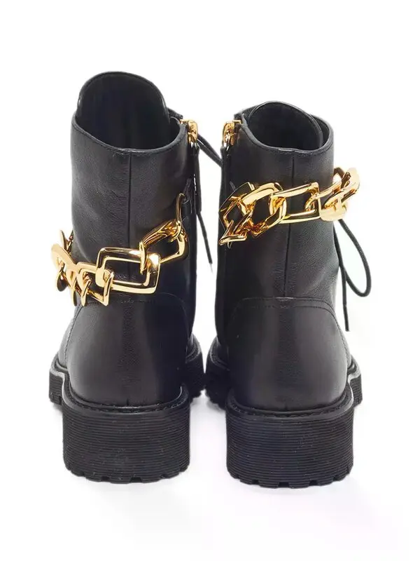 GIUSEPPE ZANOTTI Chain-embellished Combat Boots