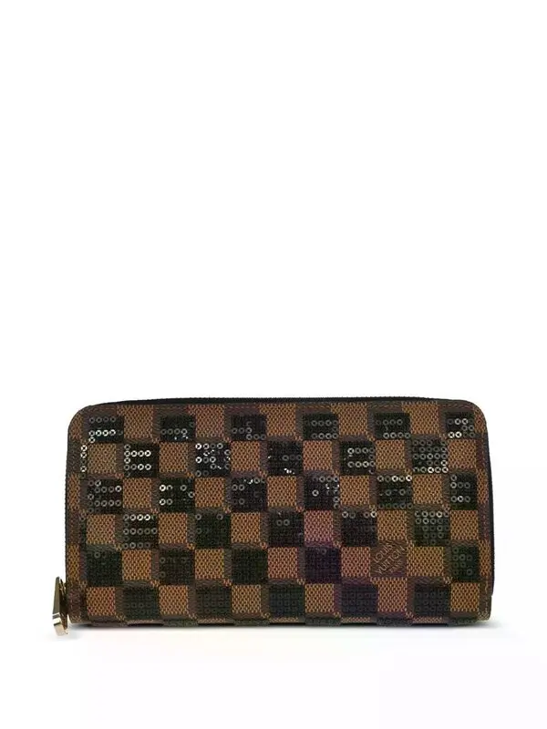 LOUIS VUITTON 2013 Zippy Damier Paillettes Long Wallet - Brown