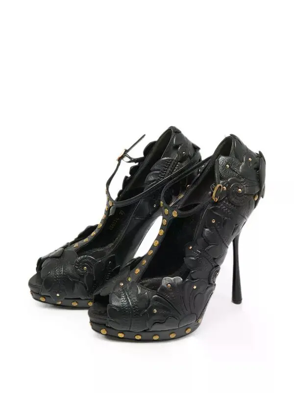 Alexander McQueen Studded Floral Appliqué Pumps