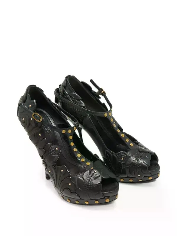 Alexander McQueen Studded Floral Appliqué Pumps