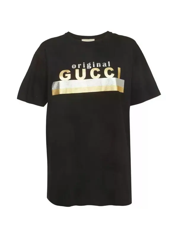 Gucci Logo Print Crewneck T-shirt - Black
