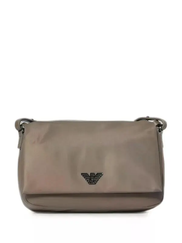 Emporio Armani Logo Plaque Shoulder Bag - Neutrals