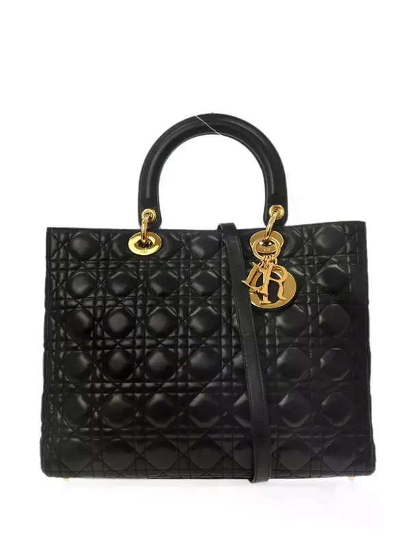 Dior Lady Cannage Tote Bag - Black