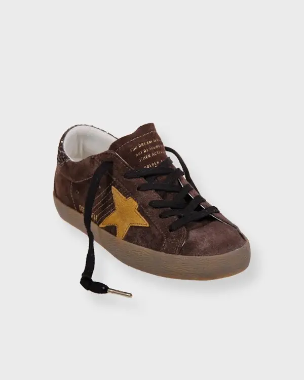 GOLDEN GOOSE Super-star Suede Glitter Heel Sneakers