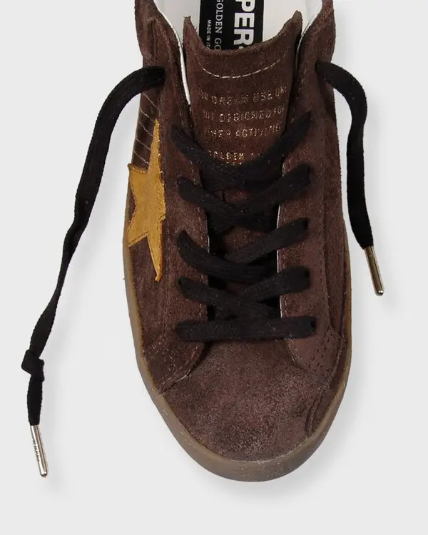 GOLDEN GOOSE Super-star Suede Glitter Heel Sneakers