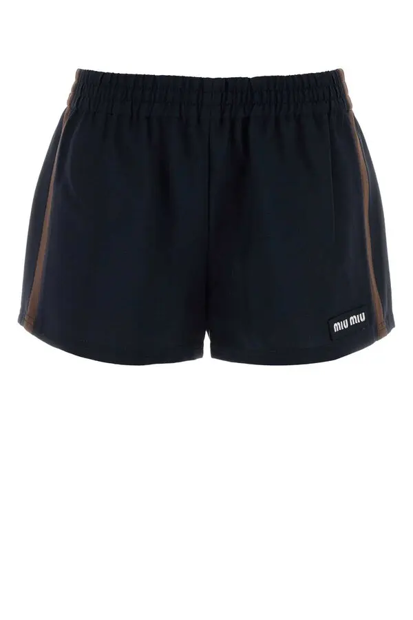 Miu Miu Mohair Blend Shorts - Blue