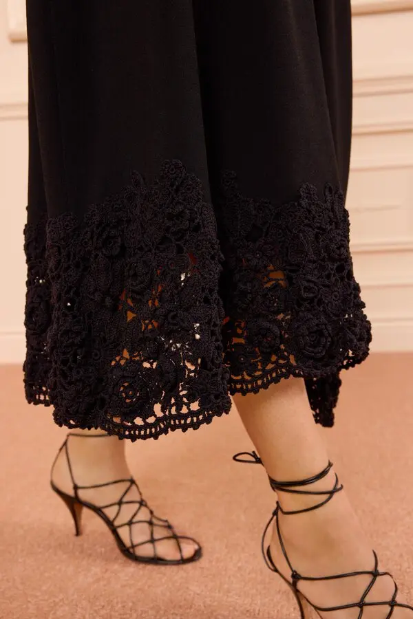 Ulla Johnson Leona Crochet Midi Skirt - Noir