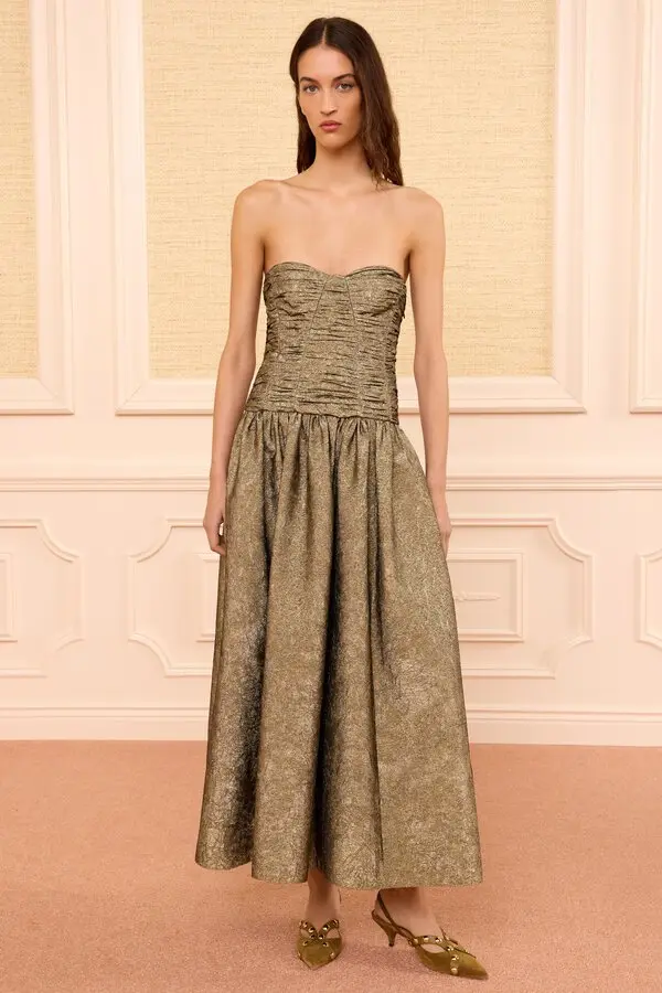Ulla Johnson Lumina Strapless Taffeta Dress