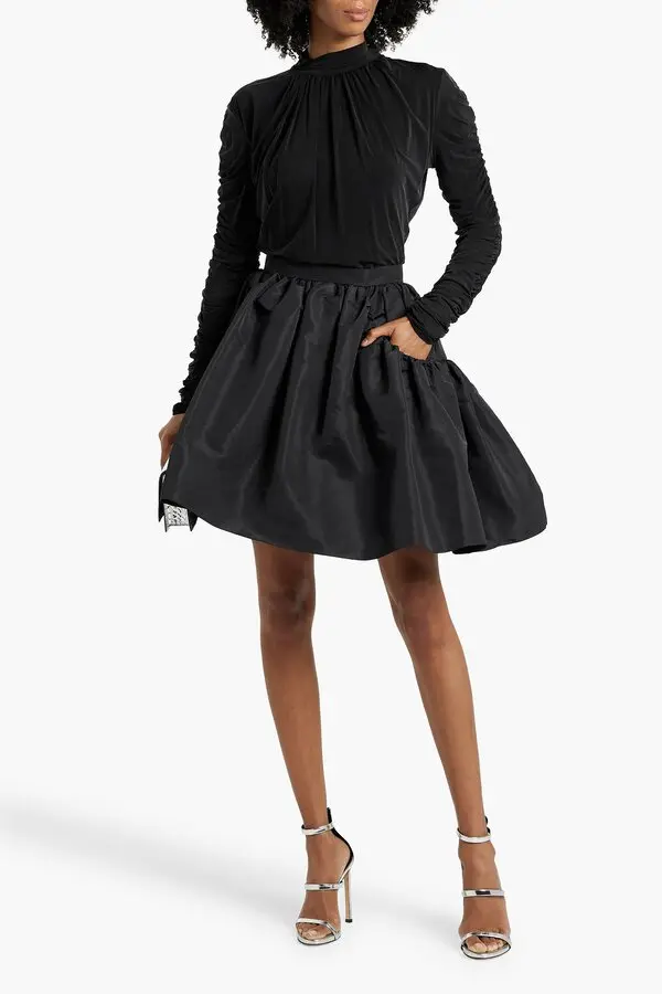 Alexander McQueen Gathered Taffeta Mini Skirt