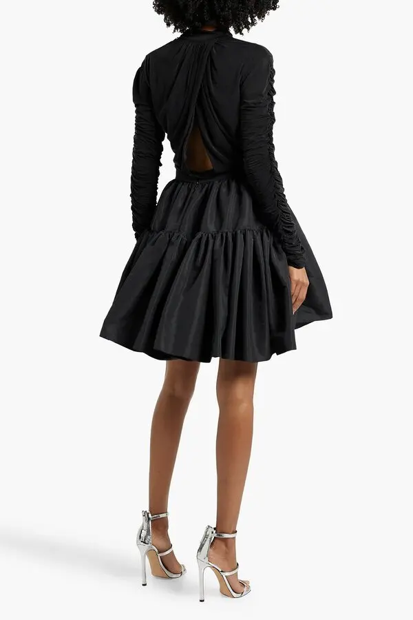 Alexander McQueen Gathered Taffeta Mini Skirt