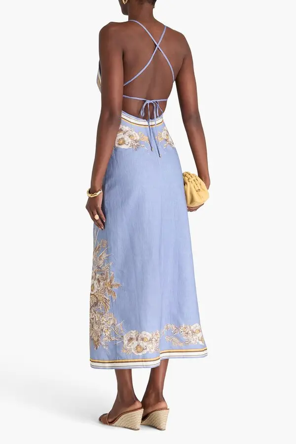 Zimmermann Floralprint Linen Maxi Dress
