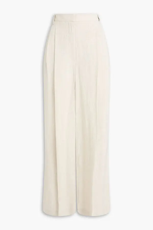 Brunello Cucinelli Beadembellished Linenblend Wideleg Pants