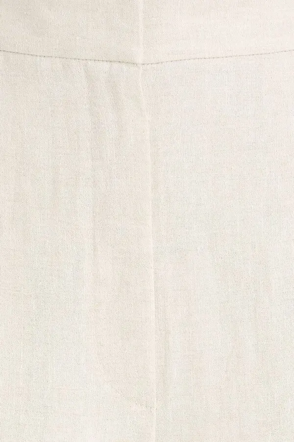 Brunello Cucinelli Beadembellished Linenblend Wideleg Pants