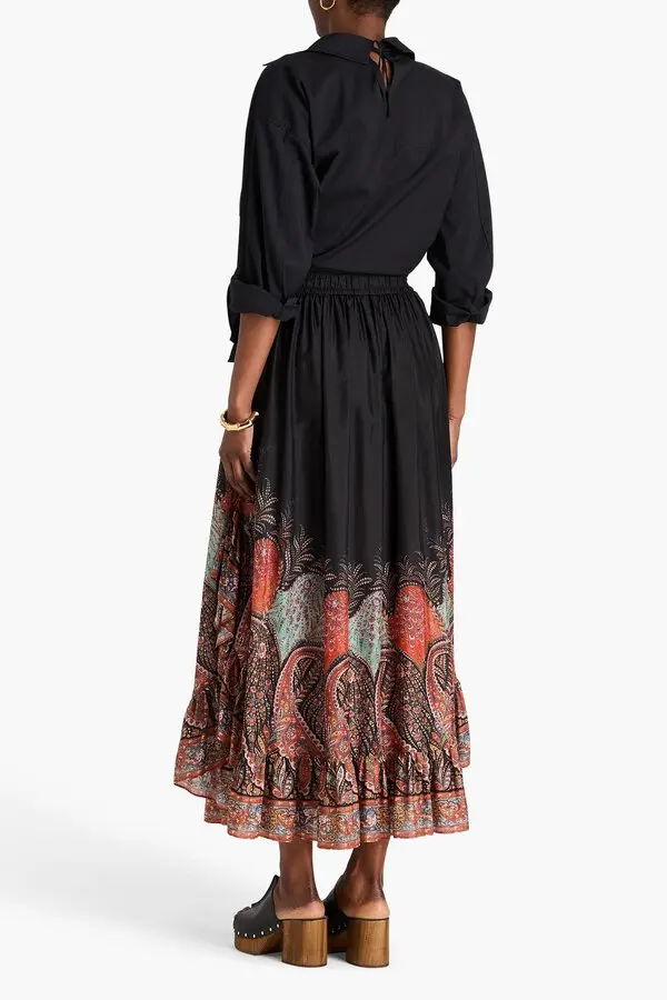 Zimmermann Paisleyprint Silk Maxi Skirt