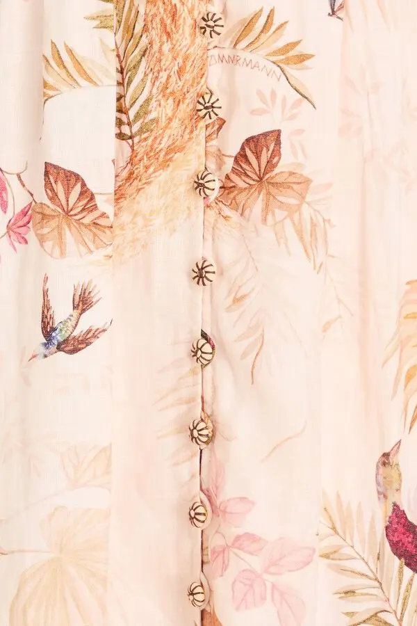 Zimmermann Printed Linen Midi Dress