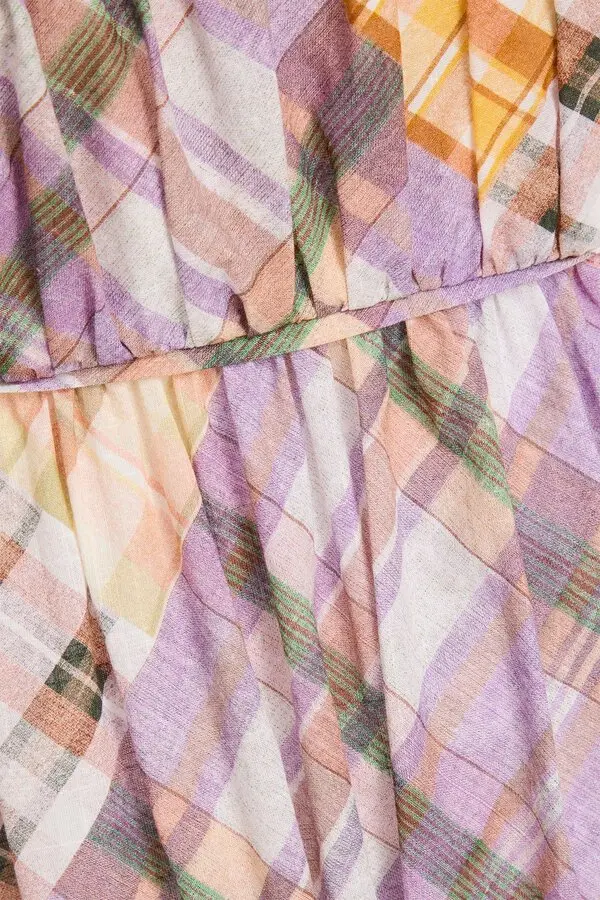 Zimmermann Cutout Checked Cottonpoplin Maxi Dress