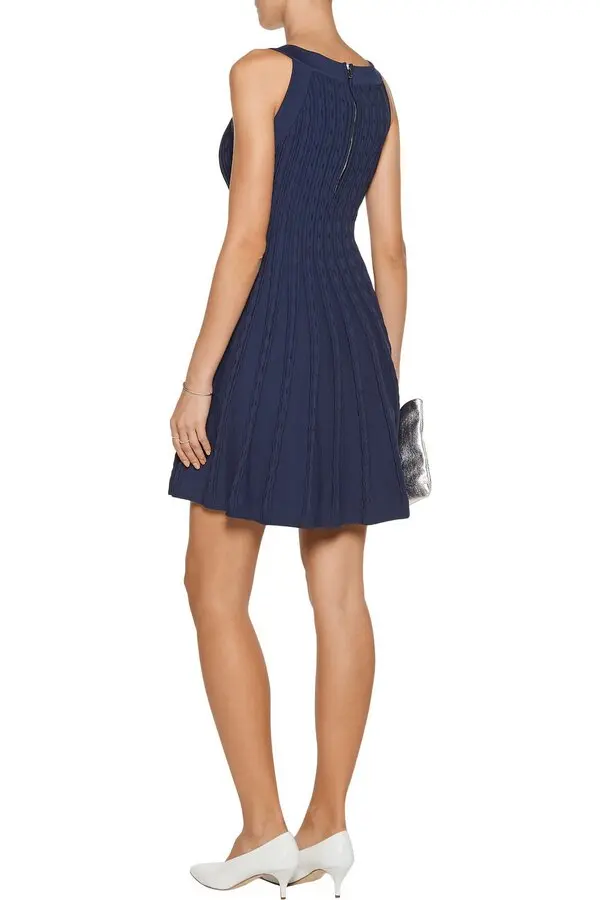 MILLY Textured Stretchknit Mini Dress