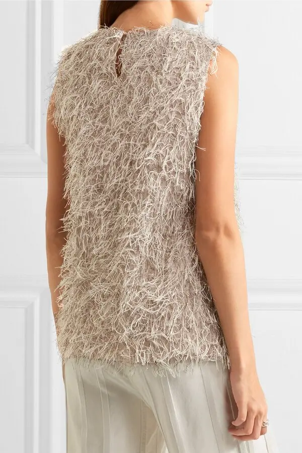 Brunello Cucinelli Metallic Fil Coupé Top