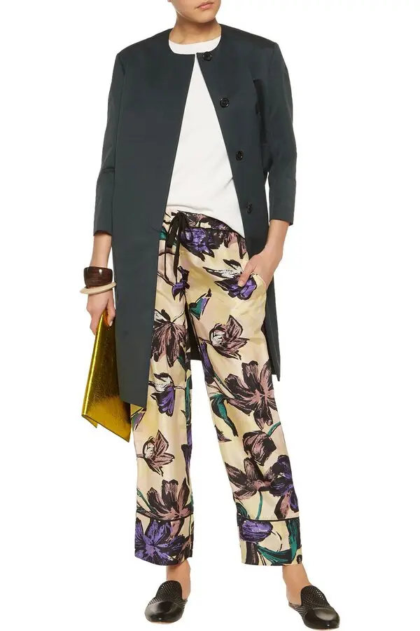 Marni Printed Silk Straightleg Pants