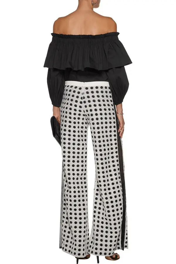 Alexis Barbie Offtheshoulder Pleated Cottonblend Top