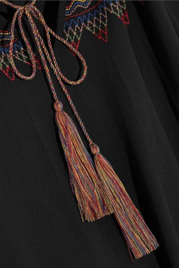 The Great. Promenade Embroidered Crepe Maxi Dress