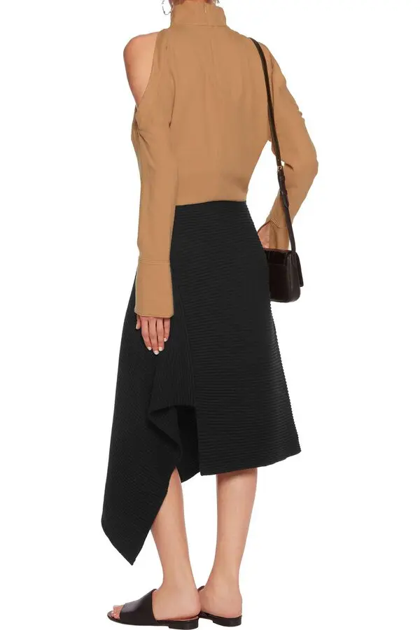 Tibi Winston Cutout Wool Turtleneck Top
