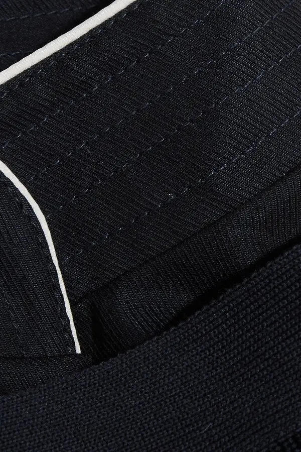 Sacai Laceup Twilltrimmed Cotton Sweater