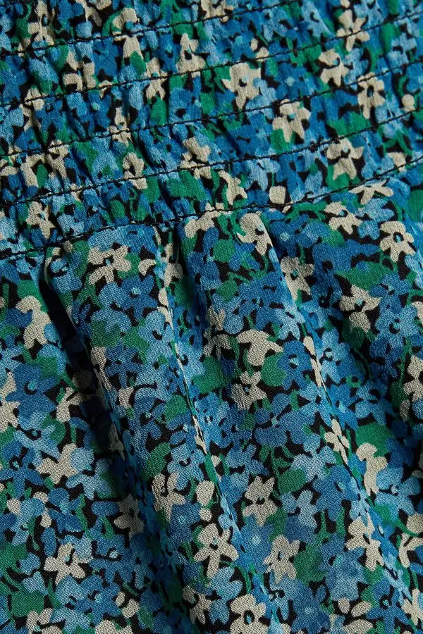 Philosophy Di Lorenzo Serafini Smocked Printed Silk Chiffon Maxi Dress