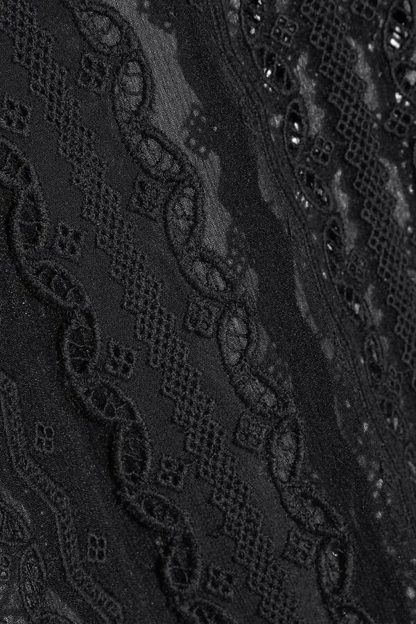 Elizabeth And James Sophia Lace-trimmed Silk Georgette Blouse
