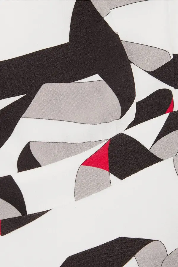 MSGM Printed Crepe Peplum Top