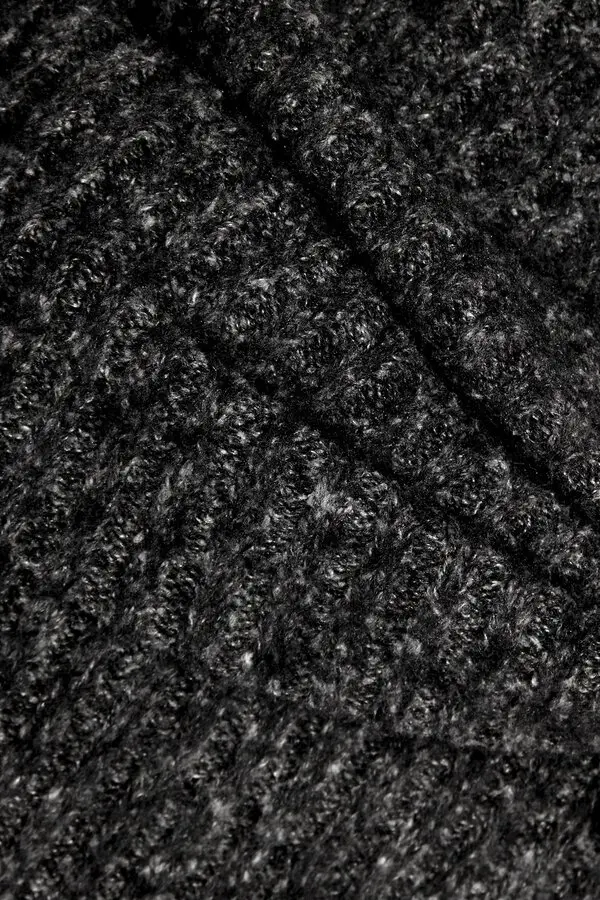 GANNI Ribbedknit Turtleneck Midi Dress