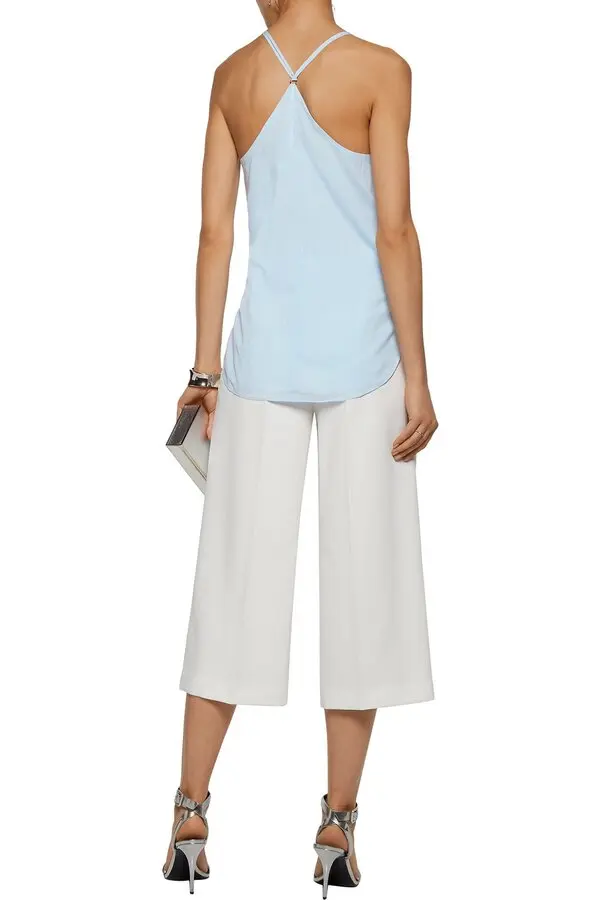 Halston Embellished Crepe De Chine Top