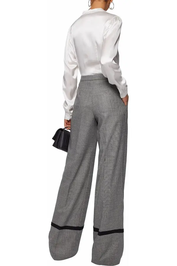 Vionnet Pleated Tweed Woolblend Wide Leg Pants