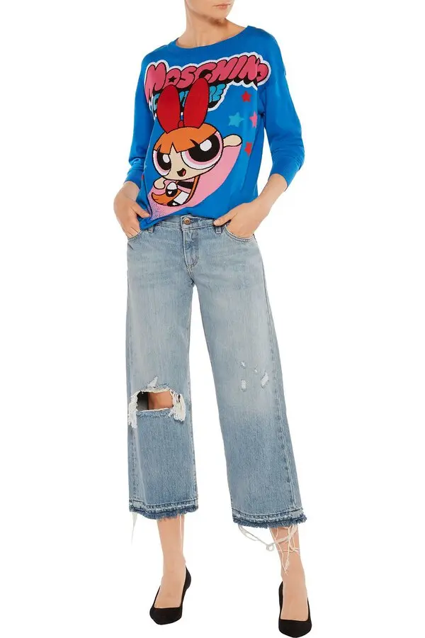 Moschino Intarsia Cottonjersey Sweater