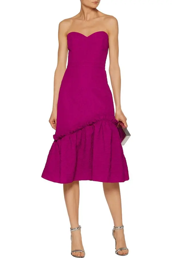 Saloni Alara Polkadot Cloqué Midi Dress